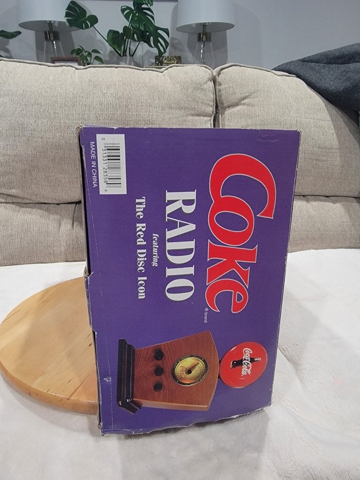 Coke Coca Cola AM/ FM Wood Radio w/ Red Flashing Light Disc Icon ...