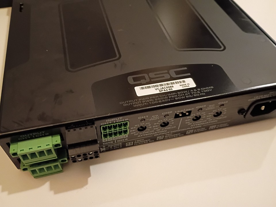 QSC SPA4-60 4-Channel Amplifier with Bracket | eBay