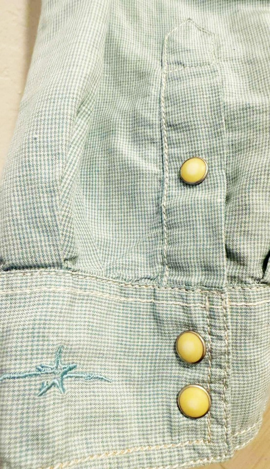 Ryan Michael Shirt Women's Silk Linen Pearl Snap Western Cowgirl Light ...