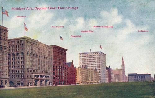 Postcard IL Chicago Michigan Avenue Diagrammed Divided Back Vintage PC ...