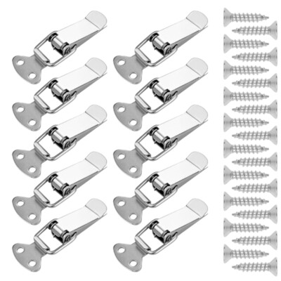 10Pcs Drawer Hasp Clasp Spring Loaded Toggle Latches Catches Clamp Clip ...