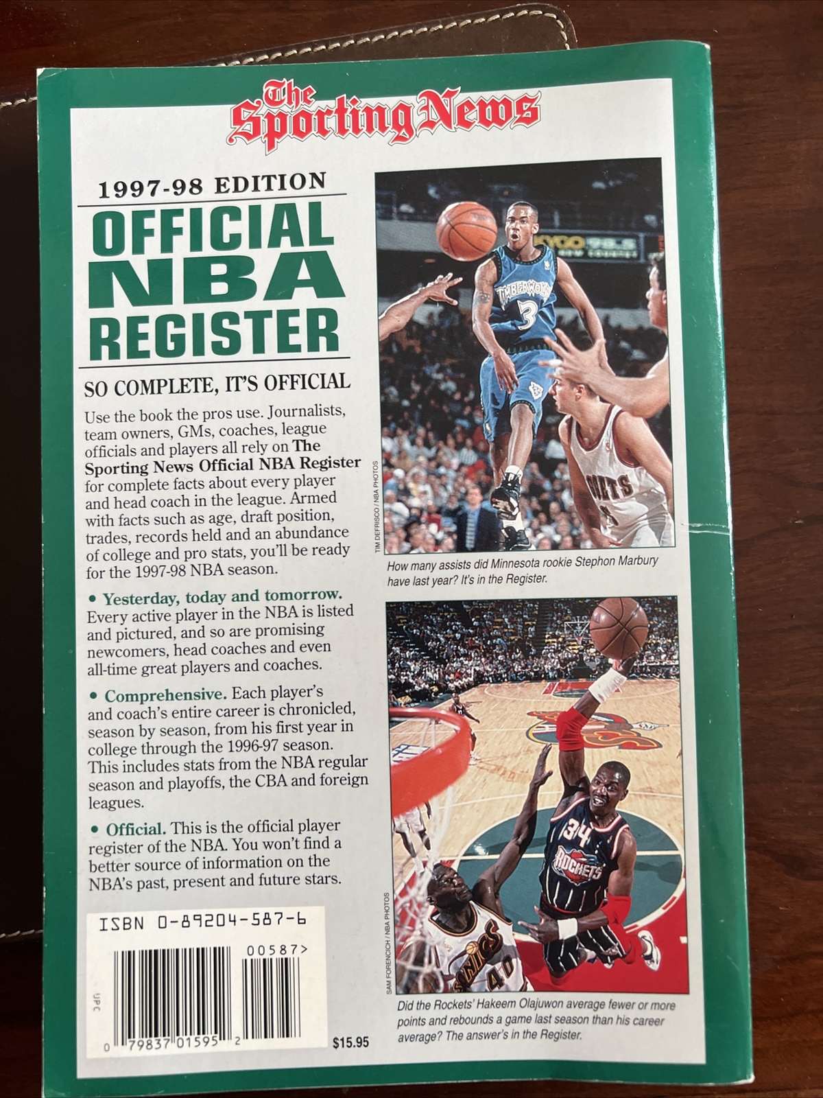 1997-98 Official NBA Register: The Sporting News Jordan Cover | eBay