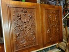 Antique Art Hand Carved Wooden Panels - 2 Matching panels | eBay