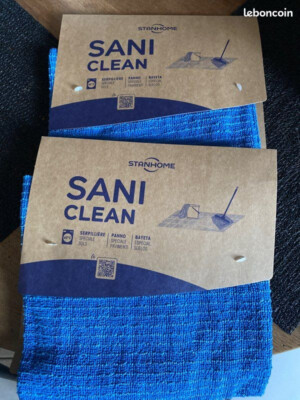 LOT 2 SANI CLEAN 2 SERPILLIERES STANHOME - NEUF - MICROFIBRE - BLEU | eBay