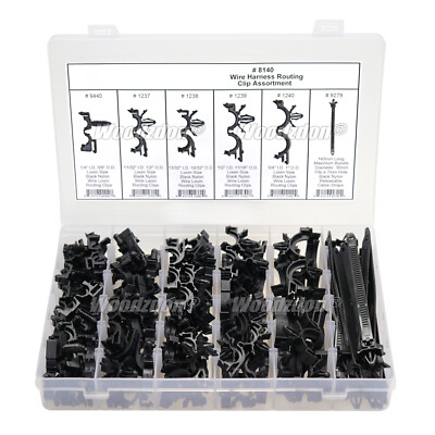 132pc Wiring Harness Wire Loom Routing Clip Assortment Convoluted ...