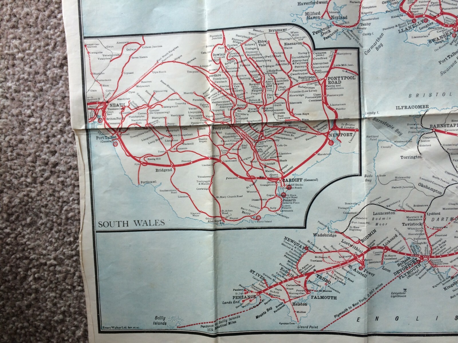 GREAT WESTERN RAILWAY SYSTEM MAP & STEAMERS | Grelly UK