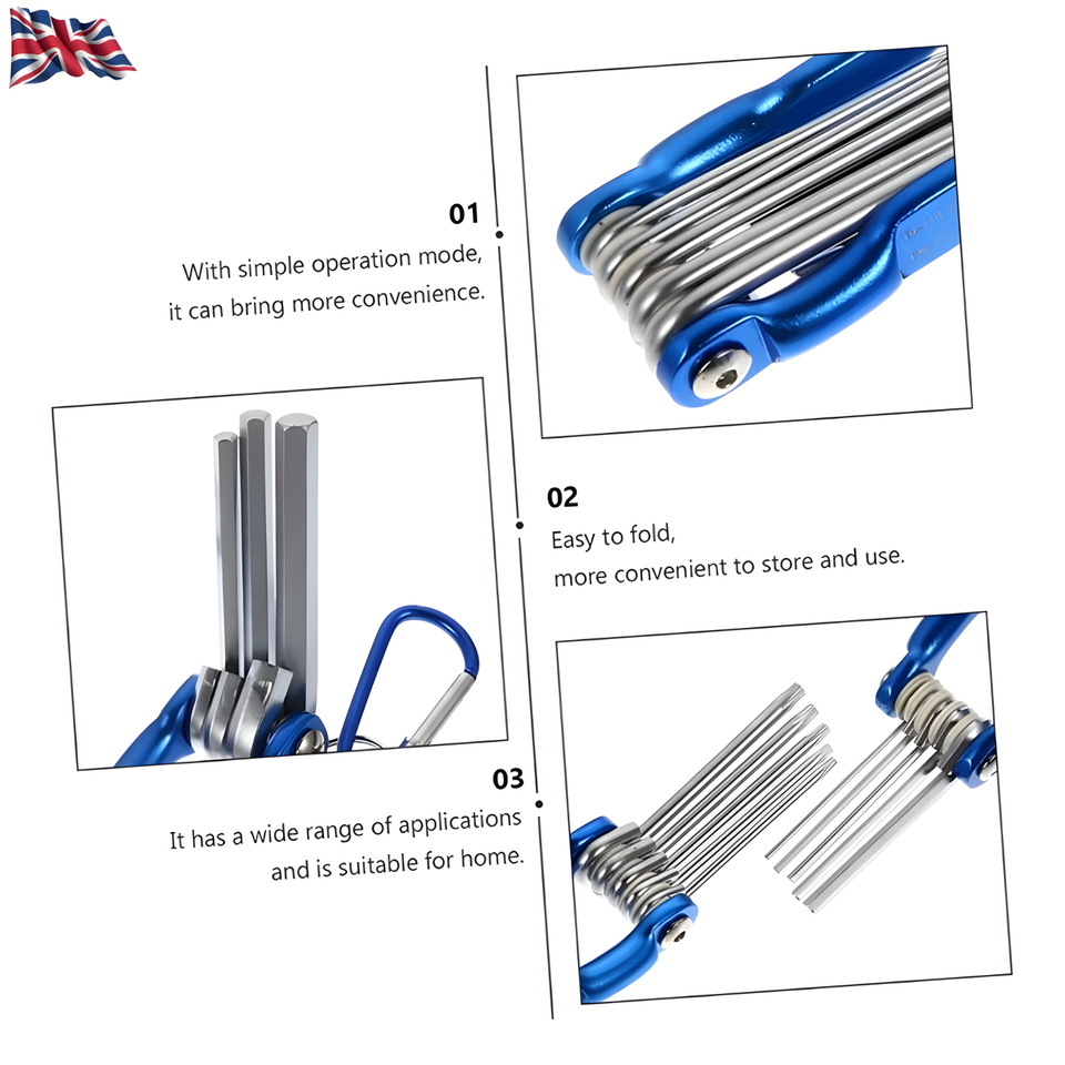 Portable Folding Allen Key Set Metric & Torx Hex Wrench Tool | eBay UK