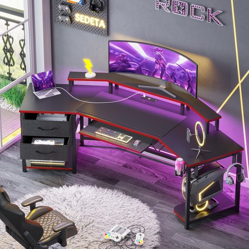 Home Office Work Gaming Desk PC Computer Desk Large Workstation with ...