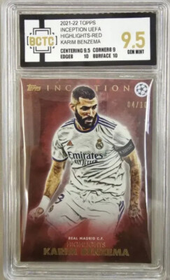 2021-22 Topps Inception UEFA Karim Benzema Red 4/10 BCTC 9.5 Real ...