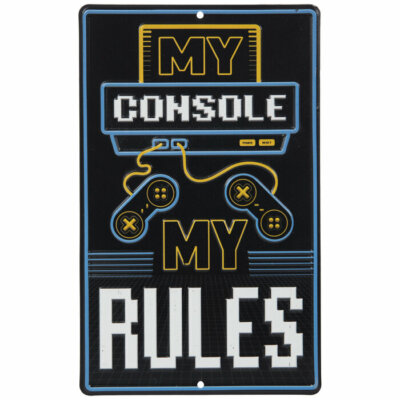 My console My Rules Metal Sign - Home Decor - Video Games Gaming | eBay