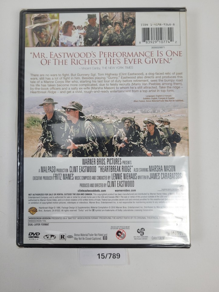 Heartbreak Ridge (DVD 2010 Widescreen) Clint Eastwood - NEW SEALED ...
