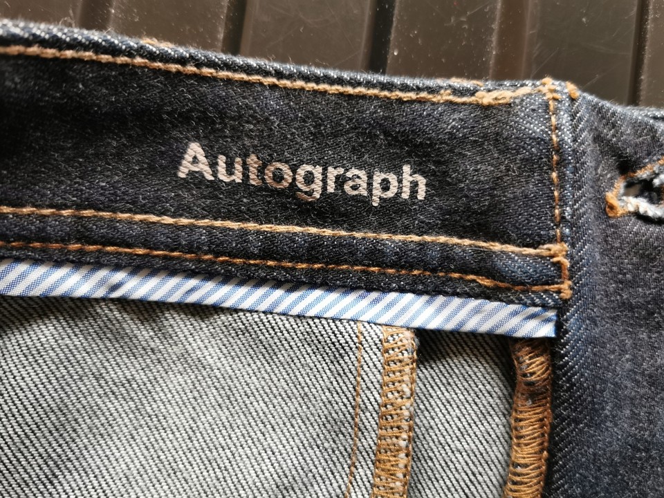 AUTOGRAPH UK 12 Women's Denim Skirt Heavyweight Dark Indigo 360 Stretch ...