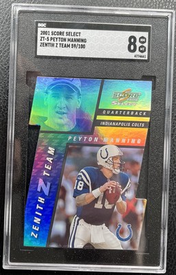 2001 SCORE SELECT ZENITH Z TEAM ZT-5 DIE CUT #15/100 PEYTON MANNING SGC ...
