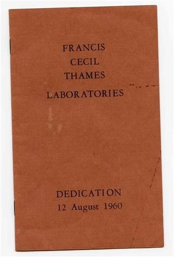Dedication Booklet Francis Cecil Thames Laboratories US Naval ...