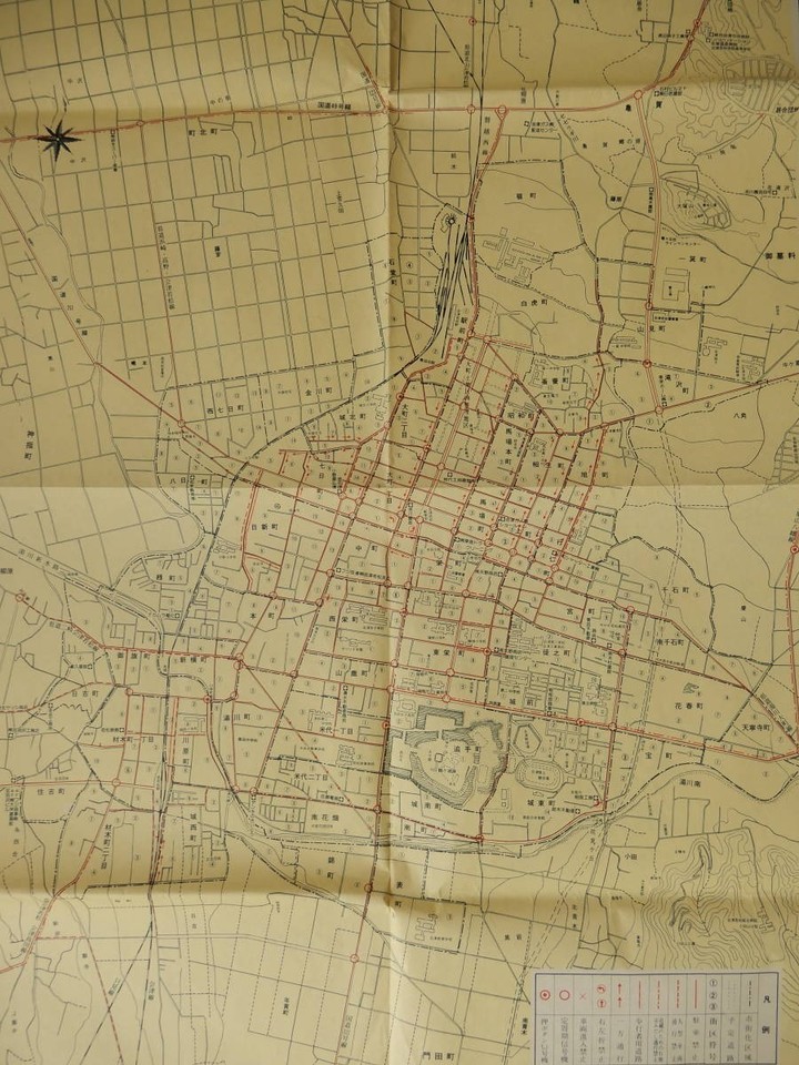 Aizuwakamatsu City Traffic Restriction Map November 1976, 1:10,000, 82x ...