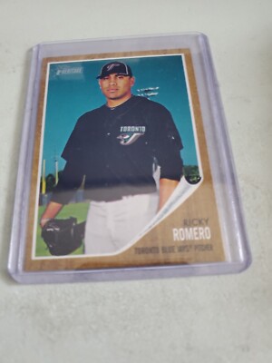 2011 RICKY ROMERO SHORT PRINT TOPPS HERITAGE ROOKIE CARD. TORONTO BLUE ...