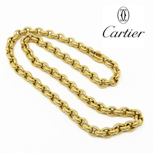 NYJEWEL Cartier 18k Yellow Gold Heavy 6mm Wide Cable Link Chain ...