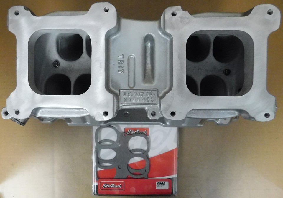 Edelbrock TR1Y SB Chevy Tunnel Ram W/Dual 4150 Top, Powder Coated ...