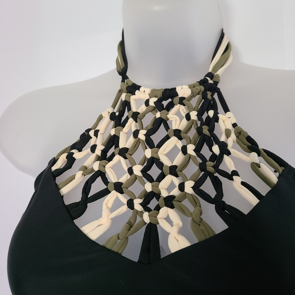 California Sunshine Macrame Design Bikini Swim Top sz XL | eBay