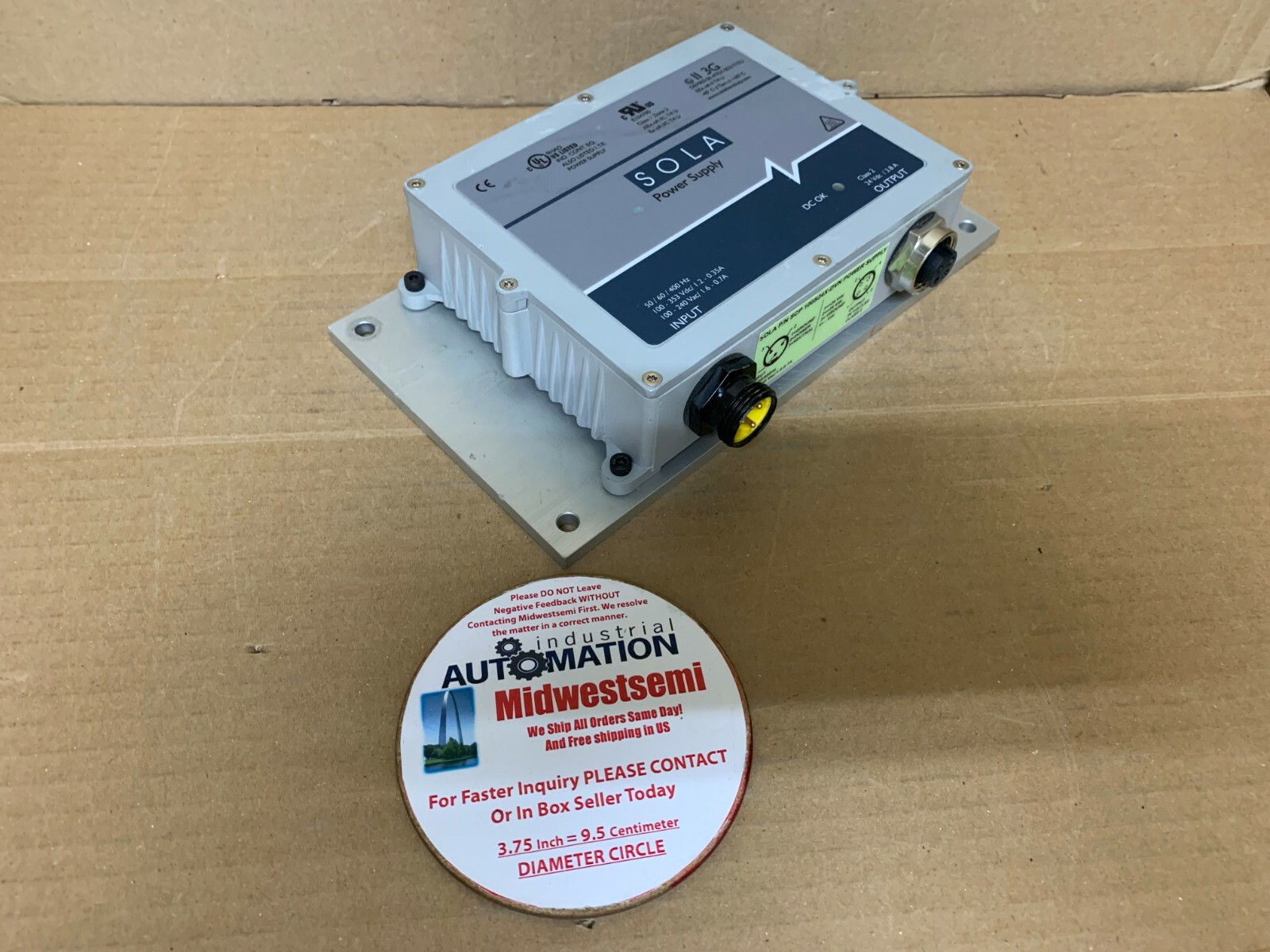 SCP100S24XD SOLA SCP 100S24X-DVN POWER SUPPLY 100W 3.8A 24VDC PLATE ...