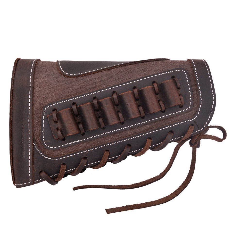 Leather Rifle Buttstock Gun Shell Cartridge Holder .357 .308 .22LR 12GA ...