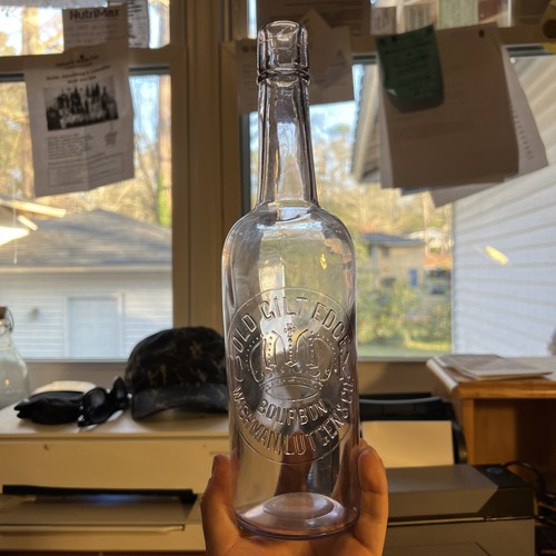 Antique Western Cylinder Whiskey Bottle Clean! Old Gilt Edge OK Wichman ...