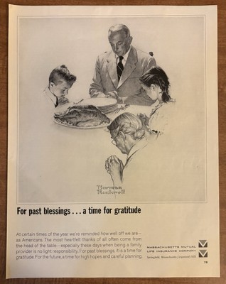 1964 Massachusetts Mutual Life Insurance Norman Rockwell Blessings 60s ...