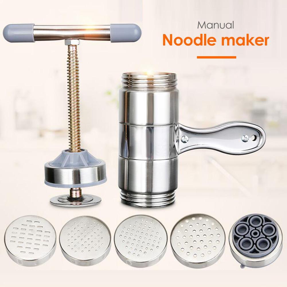 5 Mode Manual Stainless Steel Noodle Maker Press Pasta Cutter Kitchen ...