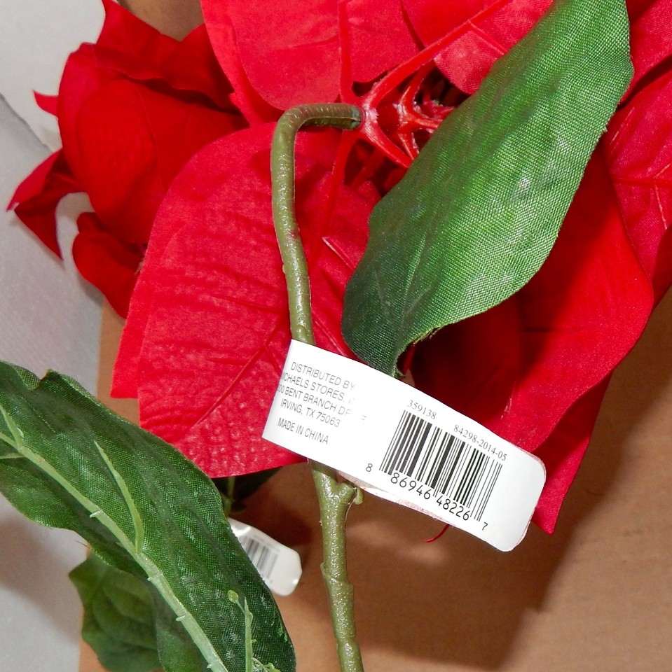 Ashland Fall Hollween & Christmas Decor Stems Red Velvet Flowers 3ea 27 ...