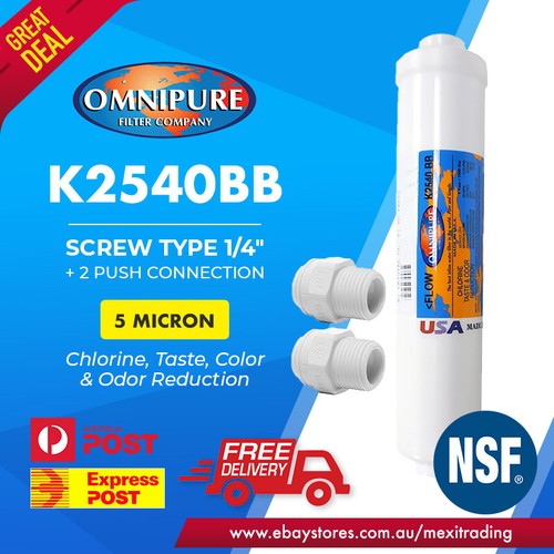 Omnipure K2540 BB GAC Carbon Water Filter 1/4" with 2 x JG Push ...