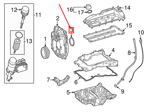 NEW MERCEDES-BENZ ML W166 TIMING COVER SEAL A0149972546 OEM | eBay