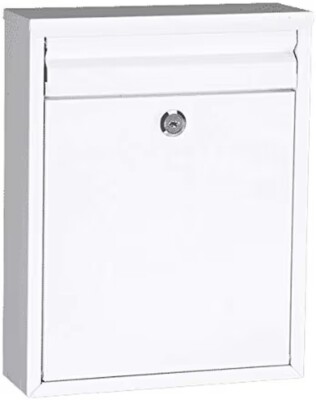 ASEC Modern Wall Mounted Postbox Letterbox Mailbox Lockable White | eBay UK