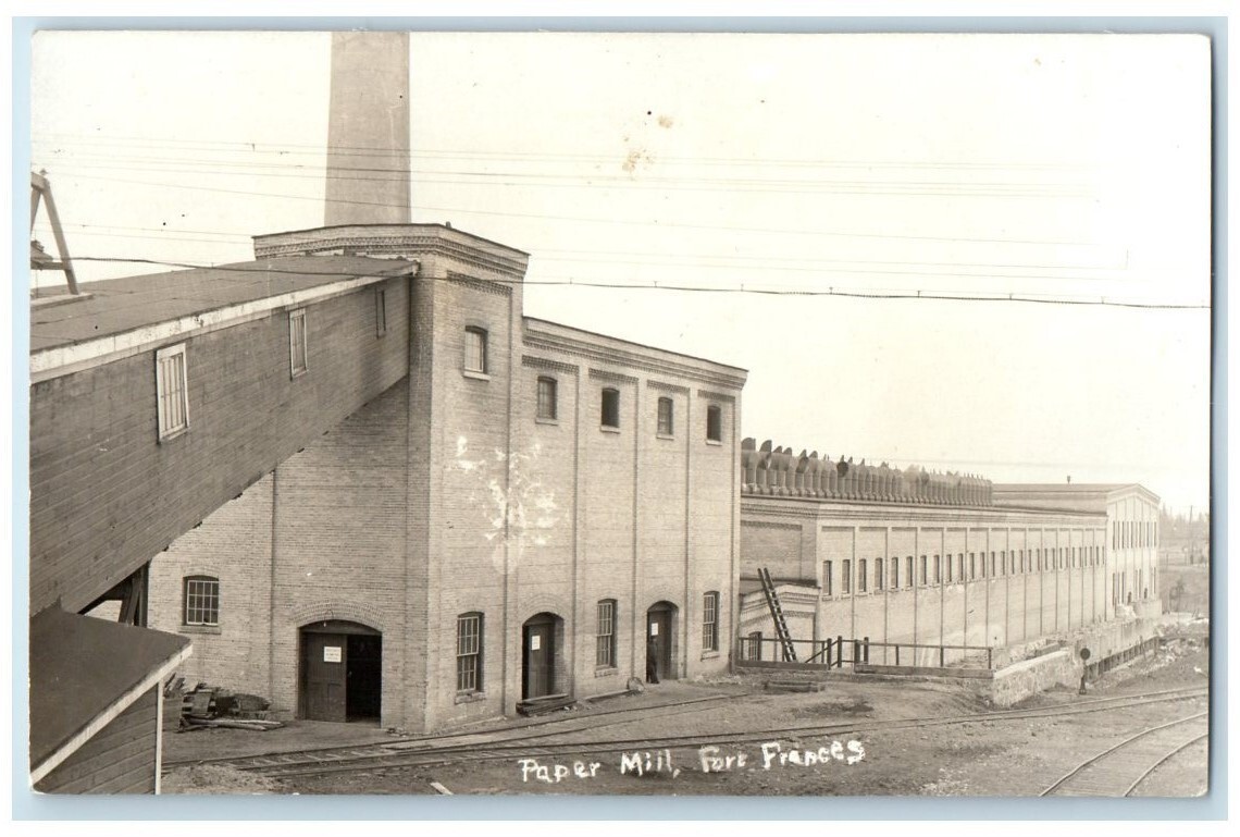 c1920's Paper Mill Factory Building Fort Frances Ontario RPPC Photo ...