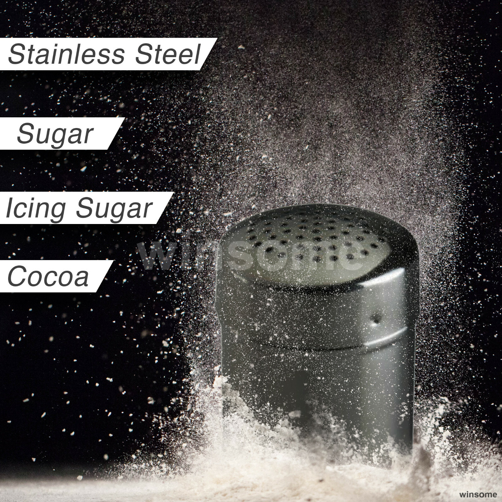 2 Pack Small Flour Cocoa Chocolate Baking Powder Sugar Shaker Sprinkler ...