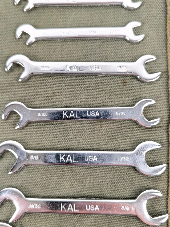 US Military American Kal Tool Kit Canvas Roll Upson Wilde SAE Wrench ...