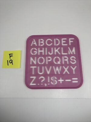 TUPPERWARE TUPPERTOYS TOY 1987 STENCIL ARTS CRAFTS ALPHABET UPPER CASE ...