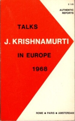 J Krishnamurti / TALKS IN EUROPE 1968 1st Edition 1969 | eBay UK