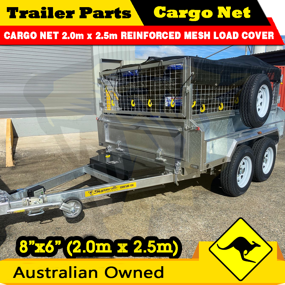 MESH CARGO NET 2.0m x 2.5m REINFORCED MESH LOAD COVER SINGLE CAB UTE ...