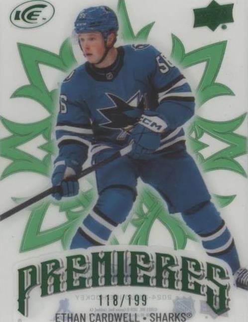2024-25 Upper Deck ICE - Ice Premieres Ethan Cardwell #211 Emerald ...