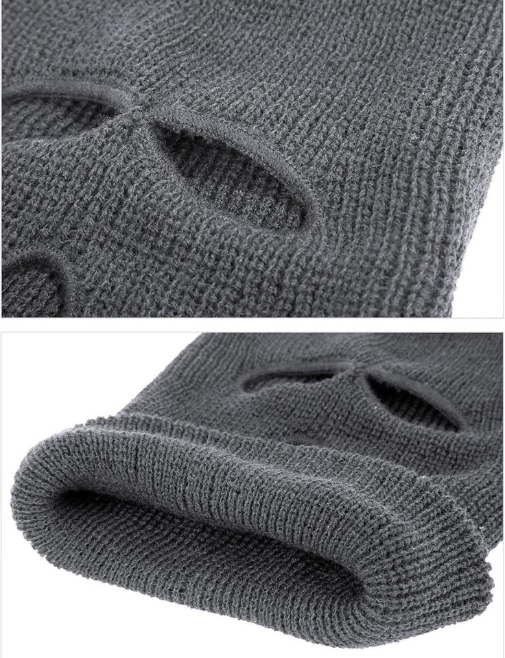 3 Hole Full Face Mask Winter Ski Cap Balaclava Beanie Tactical Warm Hat ...