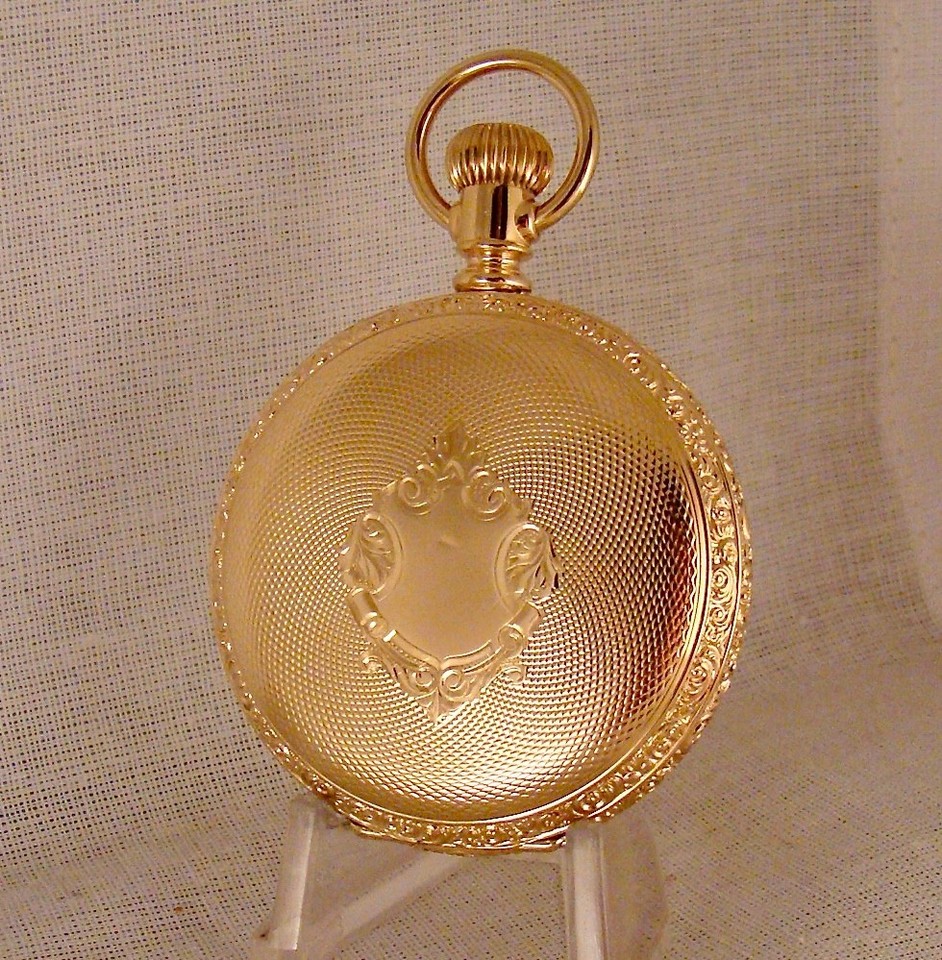 134 YEARS OLD WALTHAM 14k GOLD FILLED HUNTER CASE FANCY DIAL 16s POCKET ...