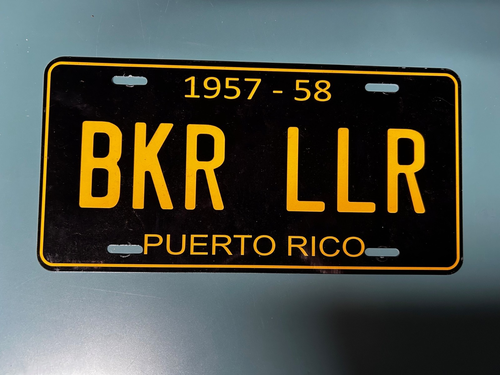 Puerto Rico State License Plate 1957 BKR LLR Black Yellow | eBay