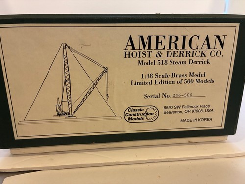 CCM 1:48 American Hoist and Derrick Company 50 ton Steam Derrick O/On3 ...