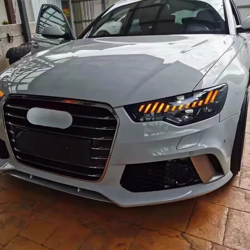 For Audi A6 C7 S6 RS6 2012-2015 LED DRL Headlight Assembly Start up ...