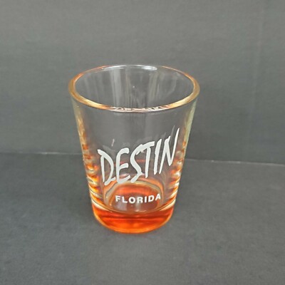 Shot Glass Destin Florida Collectible White Graphics Travel Souvenir ...