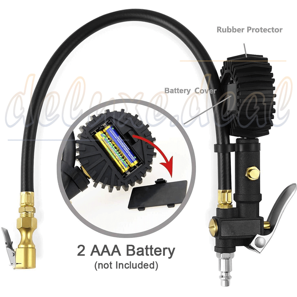 Digital Tyre Inflator Car Air Pressure Tire Gauge Motorcycle 200PSI LED ...