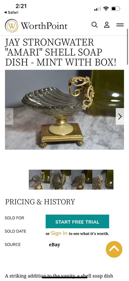 JAY STRONGWATER AMARI SOAP DISH SHELL SWAROVSKI Beautiful Piece Of Art ...