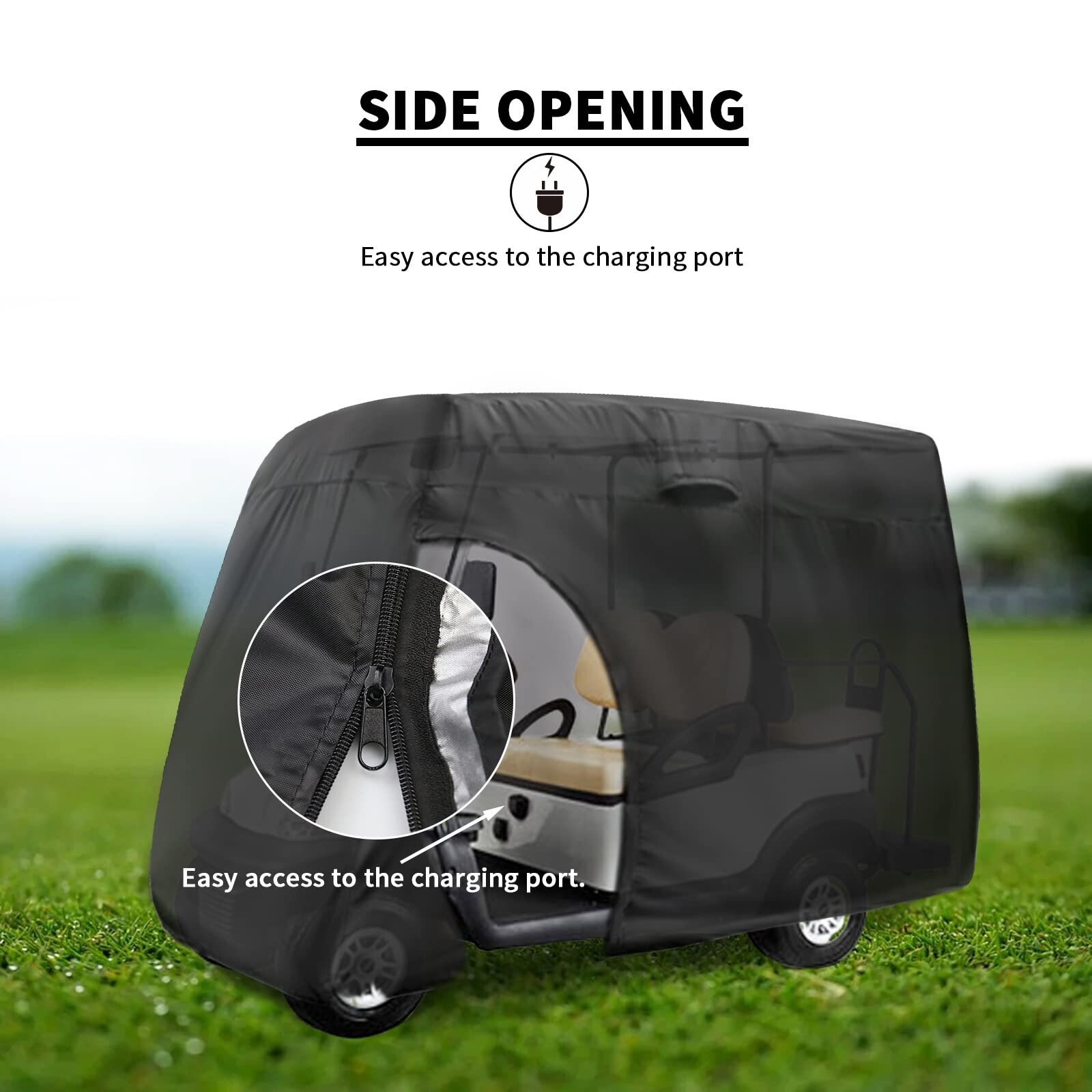 Golf Cart Covers 4/6 Passenger,420D Waterproof Golf Cart Rain Cover for ...