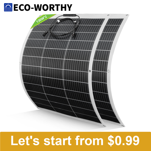 ECO-WORTHY 2Pack 130W Flexible Solar Panel Portable For RV | eBay