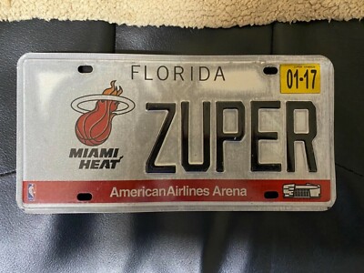 Florida Miami Heat Vanity License Plate “ZUPER” | eBay